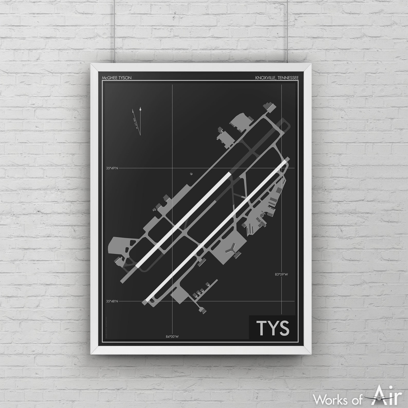Mcghee Tyson Airport Art Print TYS Airport Map Poster - Etsy
