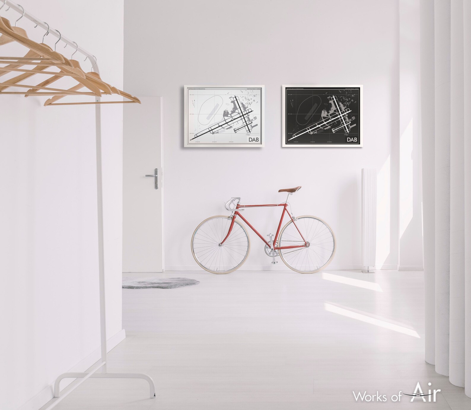 Embry Riddle Colors Daytona Airport Art Print DAB Airport Map | Etsy