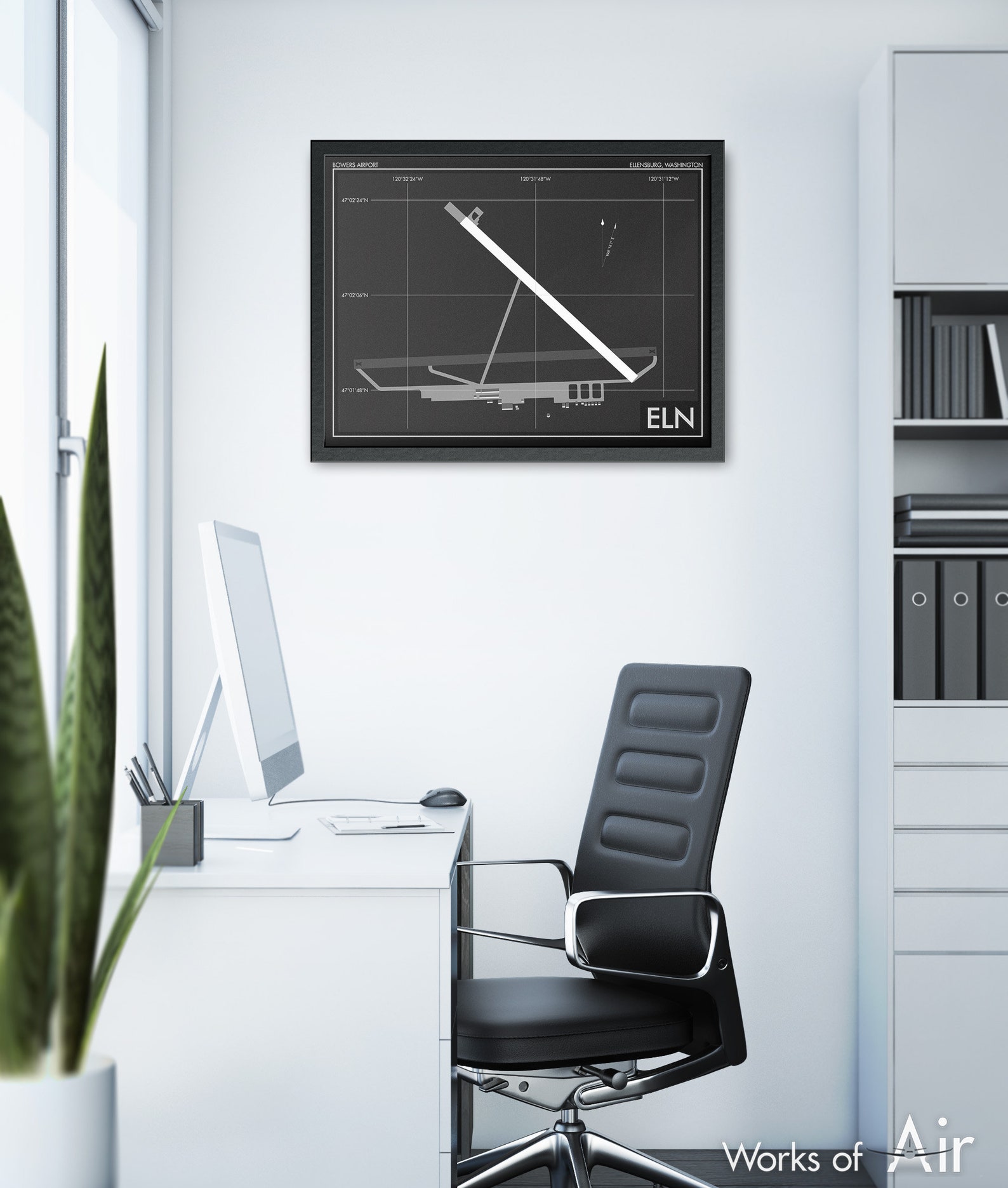 Bowers Airport Art Print ELN Airport Map Poster Aviation - Etsy