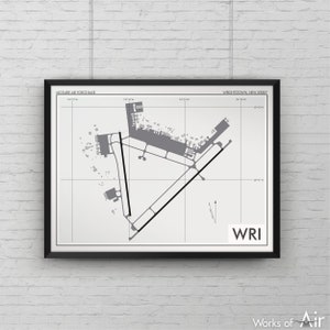 Mcguire Air Force Base Airport Art Print, WRI Airport Map Poster ...