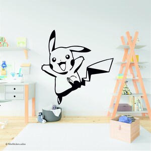 Pikachu Anime Pokemon Wall Stickers Vinyl Art Home Decor Room Kids ...