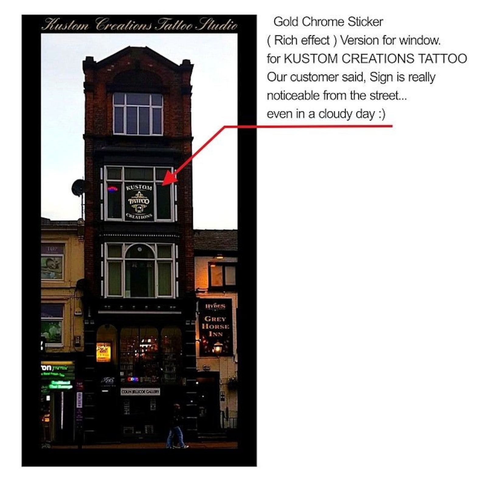 Tattoo Studio Window Sticker 28in Gold Chrome Window Decal - Etsy UK