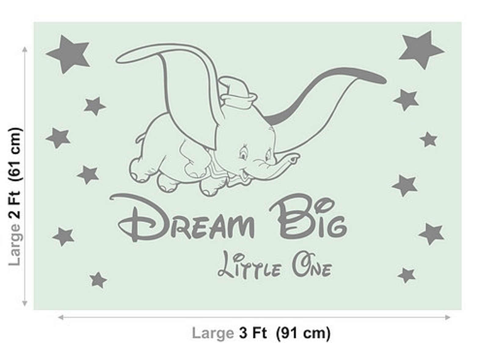 Dumbo Wall Sticker Disney Wall Decal Elephant Cartoons Etsy