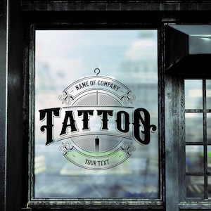Tattoo Art Decals, Tattoo Shop Window Stickers, Custom Tattoo Window ...