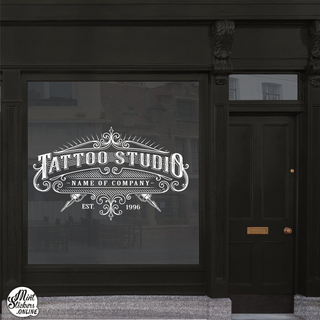 Tattoo Studio Window Sticker 28in Gold Chrome Window Decal Vinyl Art ...