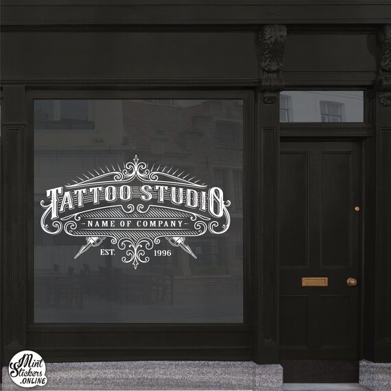 Tattoo Studio Window Sticker 28in Gold Chrome Window Decal | Etsy UK