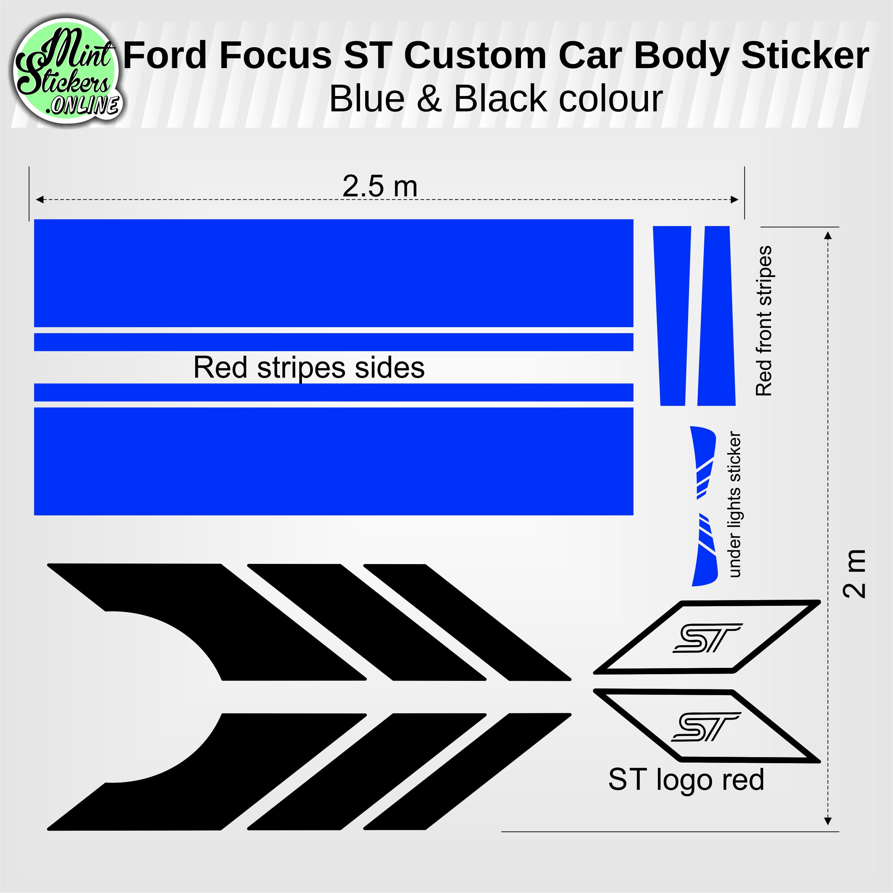 Car Stickers Car Decal Ford Focus ST CUSTOM Whole Body Styling - Etsy UK