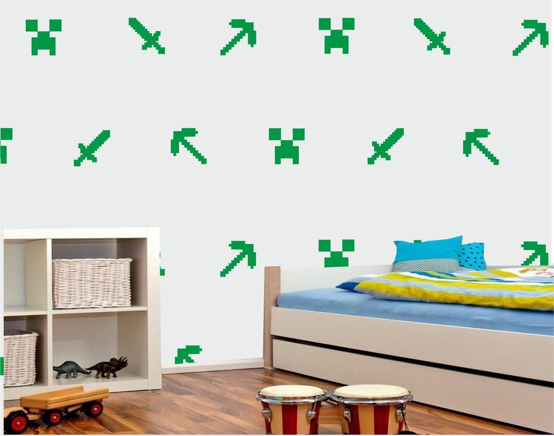 Minecraft Pickaxe Wall Sticker Pickaxe Wall Sticker Wall Stickers Vinyl ...