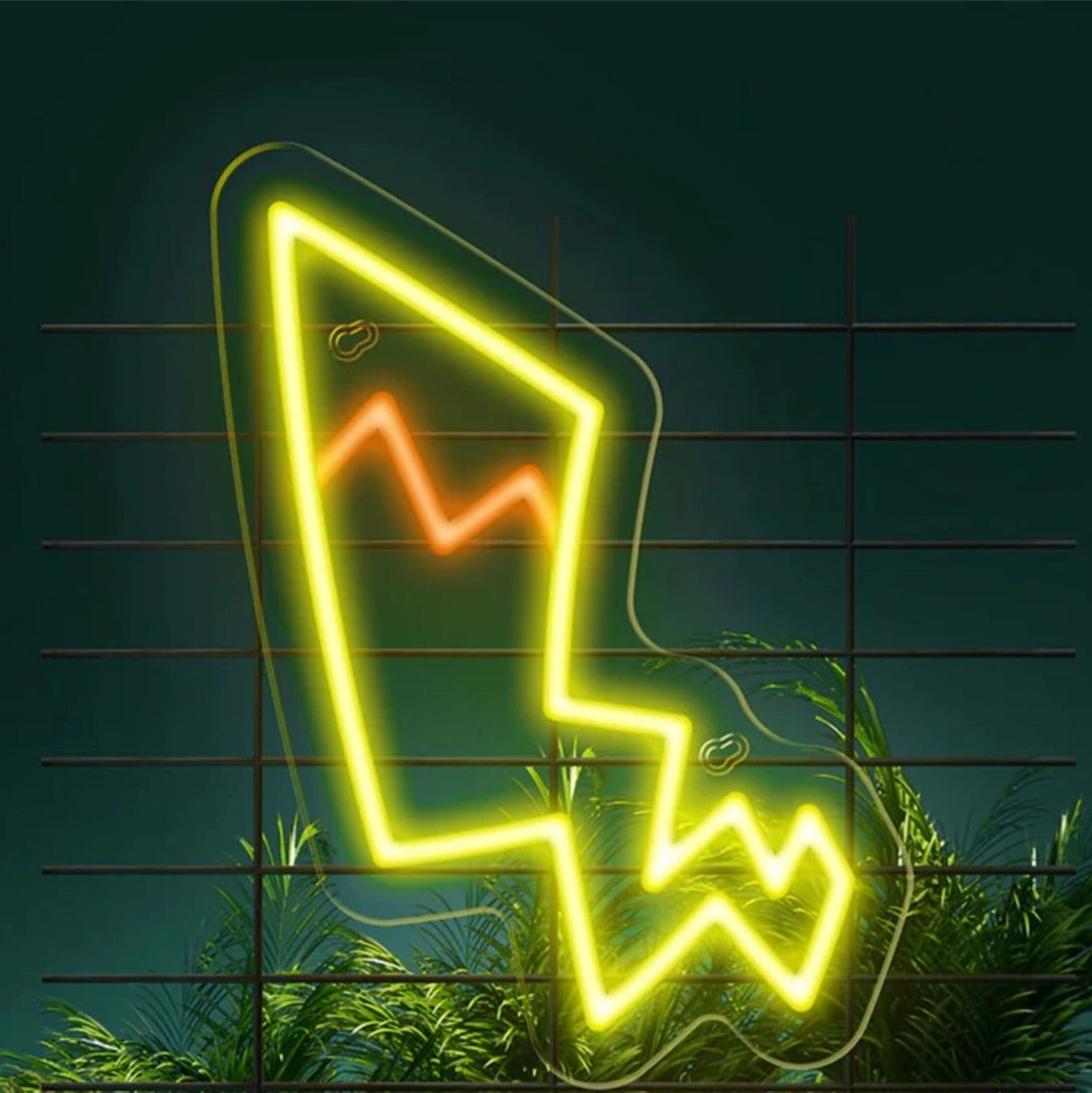 Pikachu Lightning Tail Neon Gift, Pikachu Lights, Birthday Glow Gift ...