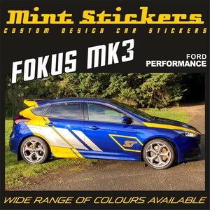 Ford Focus ST Sticker CUSTOM Car Whole Body Styling Car Decal Vinyl Red ...