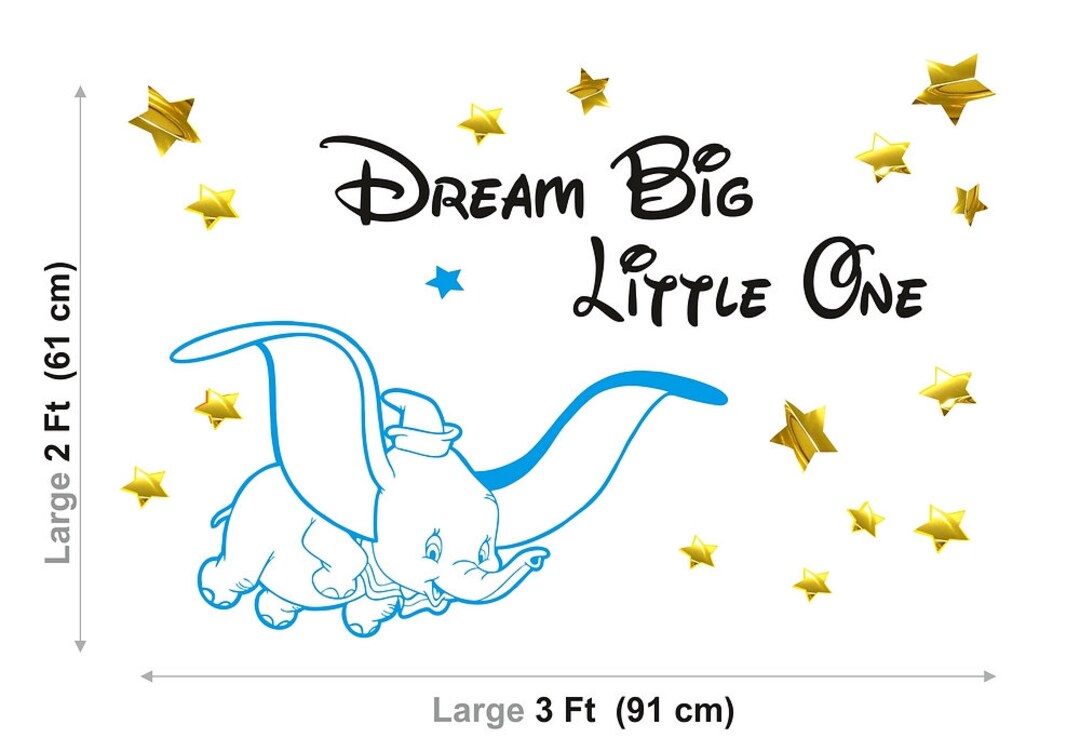 Dumbo Dream Big Little One Sticker Mural Disney Sticker - Etsy France