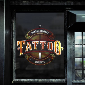 Tattoo Art Decals, Tattoo Shop Window Stickers, Custom Tattoo Window ...