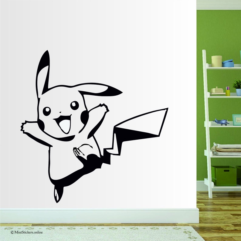 Pikachu Anime Pokemon Wall Stickers Vinyl Art Home Decor Room - Etsy