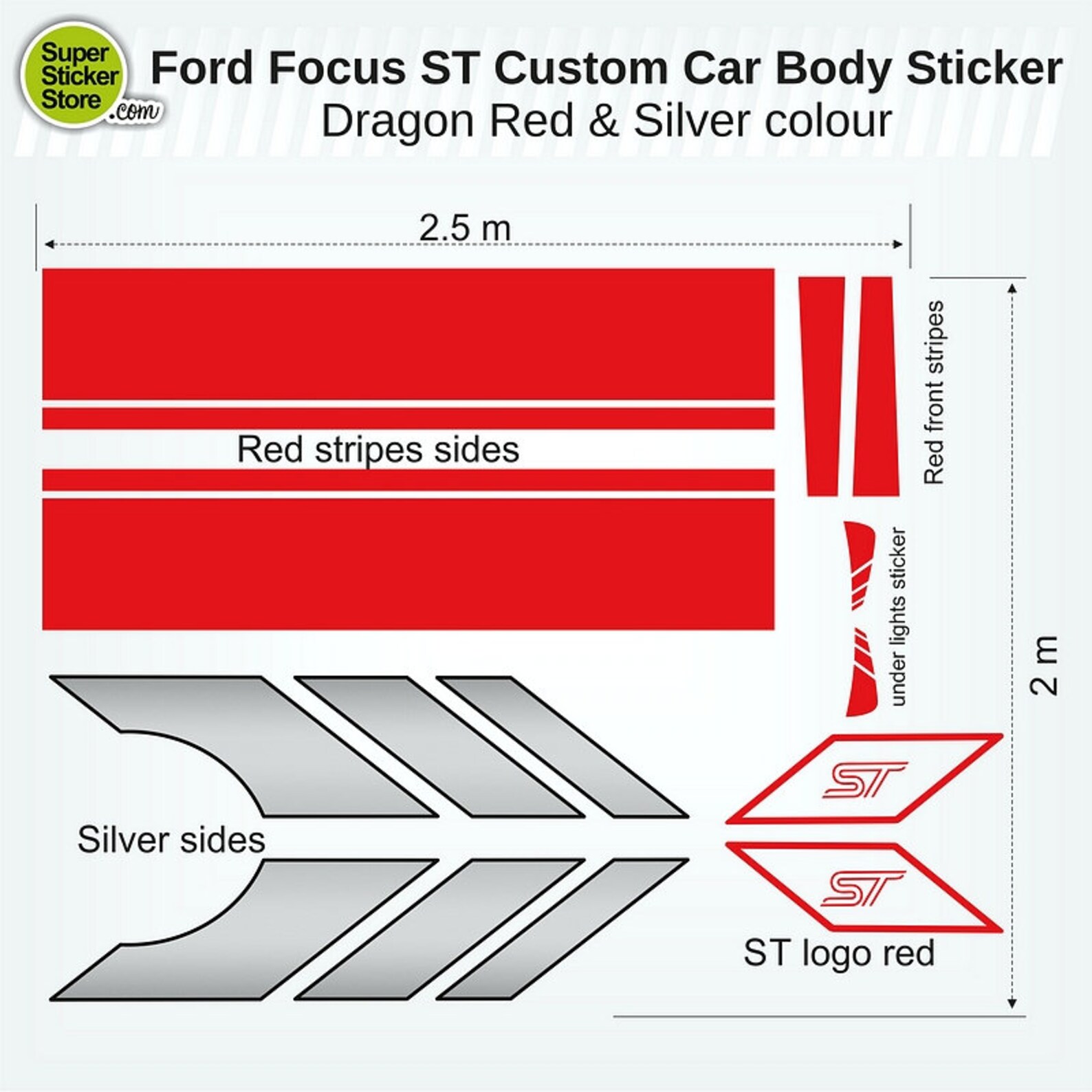 Car Stickers Car Decal Ford Focus ST CUSTOM Whole Body Styling - Etsy UK