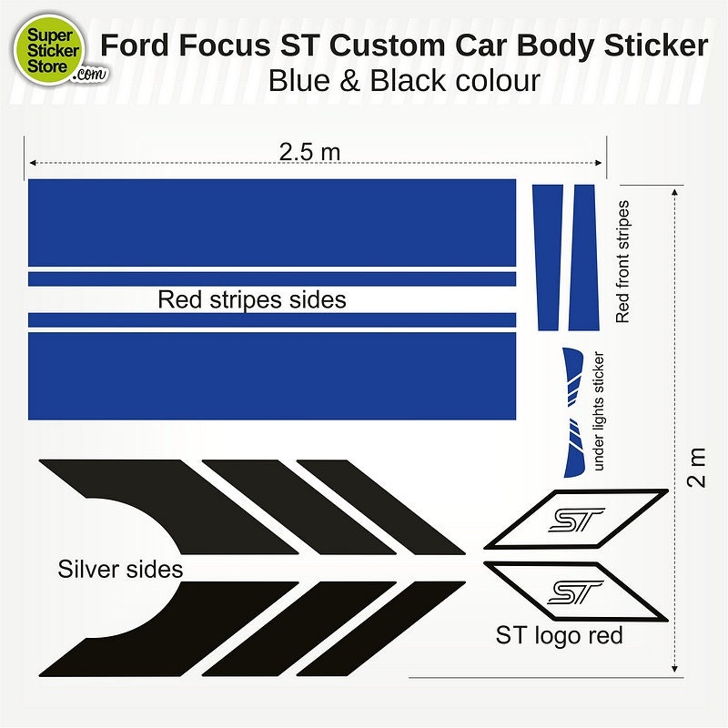 Ford Focus ST Sticker CUSTOM Car Whole Body Styling Car Decal - Etsy UK