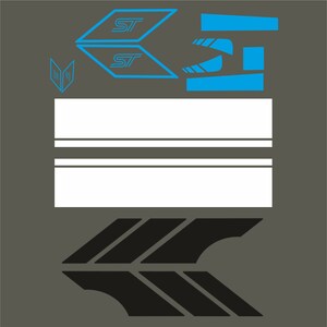 Ford Focus ST Sticker CUSTOM Car Whole Body Styling Car Decal Vinyl Red ...