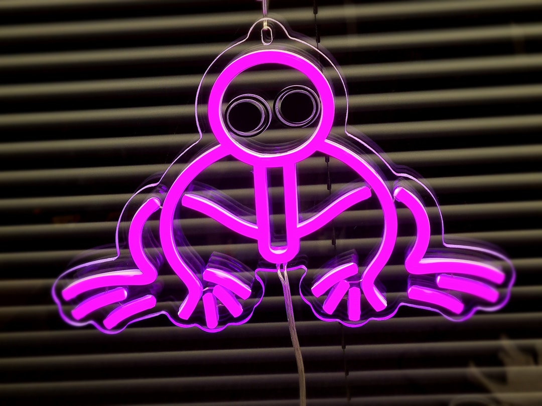 Rainbow Friends Neon Sign Gift, Unique Neon Creations, Purple Character ...