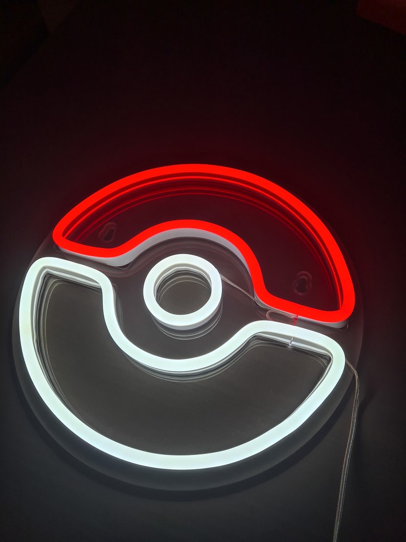 Poke Ball Neon Sign Game Room Bedroom Wall Decoration Led - Etsy