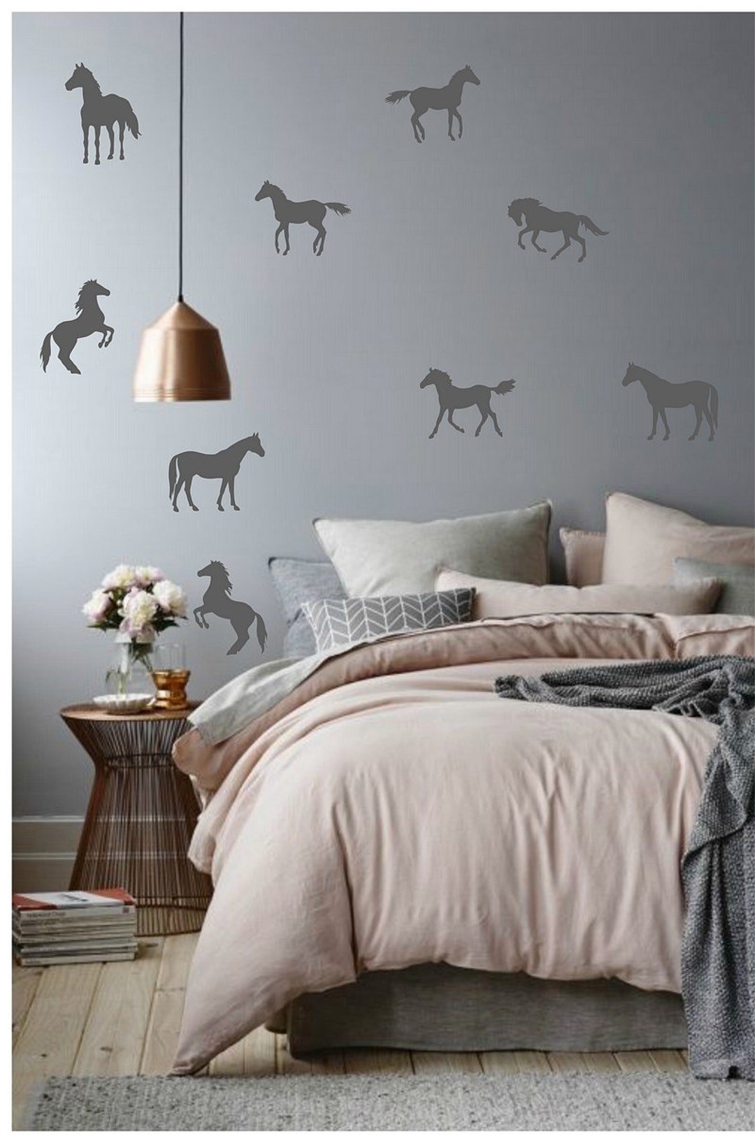 Horses Wall Art Stickers, Wild Horse Vinyl Wall Art, Horse Wall Decals ...