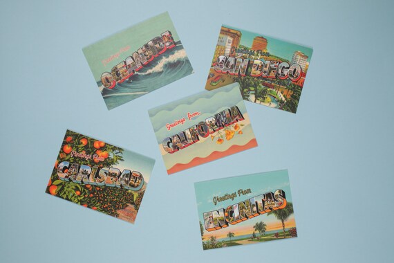 Southern California Vintage Postcards Vintage Linen Postcard Of