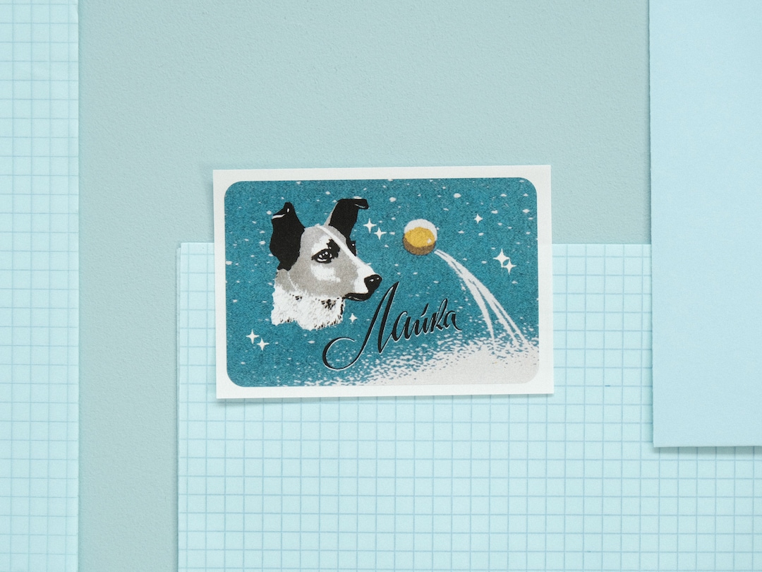 Laika Face in Space Sticker / Laika Portrait Sticker - Etsy
