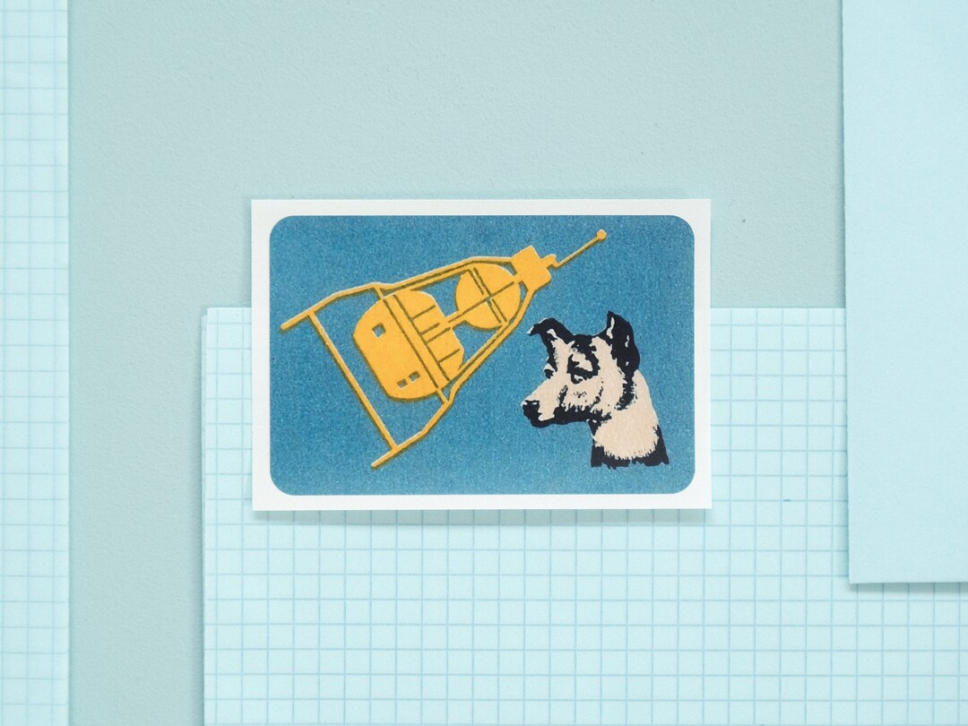 Laika Sticker | Space Dog, Vintage Design Vinyl - Etsy