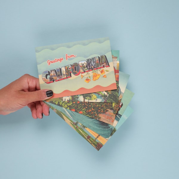 Greetings From California Postcards - Etsy