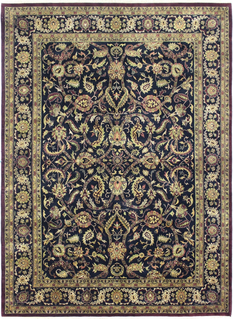 One-of-a-kind Handmade 8'9 X 12' Indo Agra Oriental Rug Hand-knotted ...