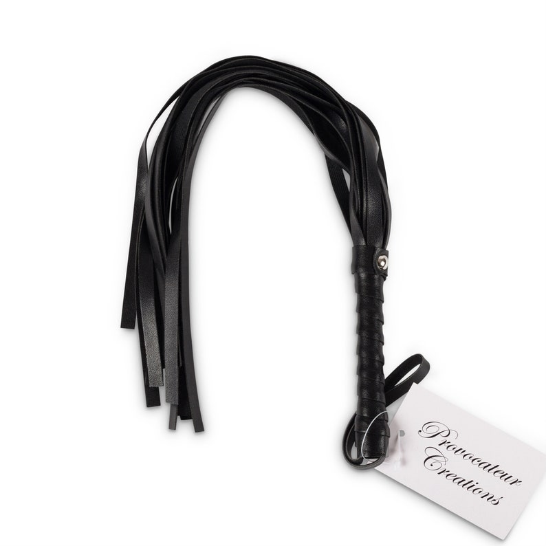 Black Leather Whip Flog Flogger Sex Toy Bondage BDSM Naughty | Etsy