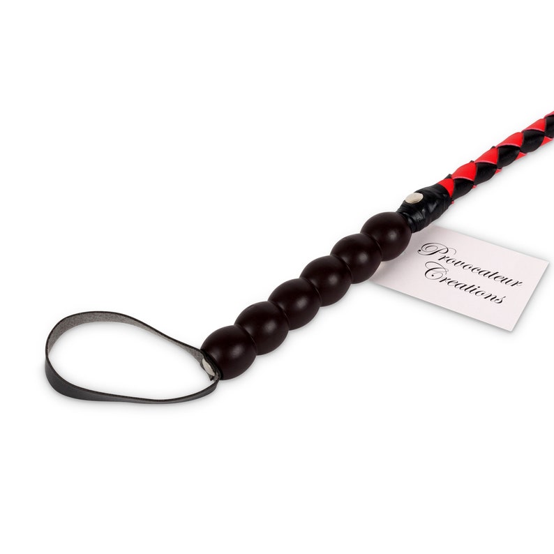 Red Black Leather Whip Flog Flogger Sex Toy Bondage Bdsm Etsy