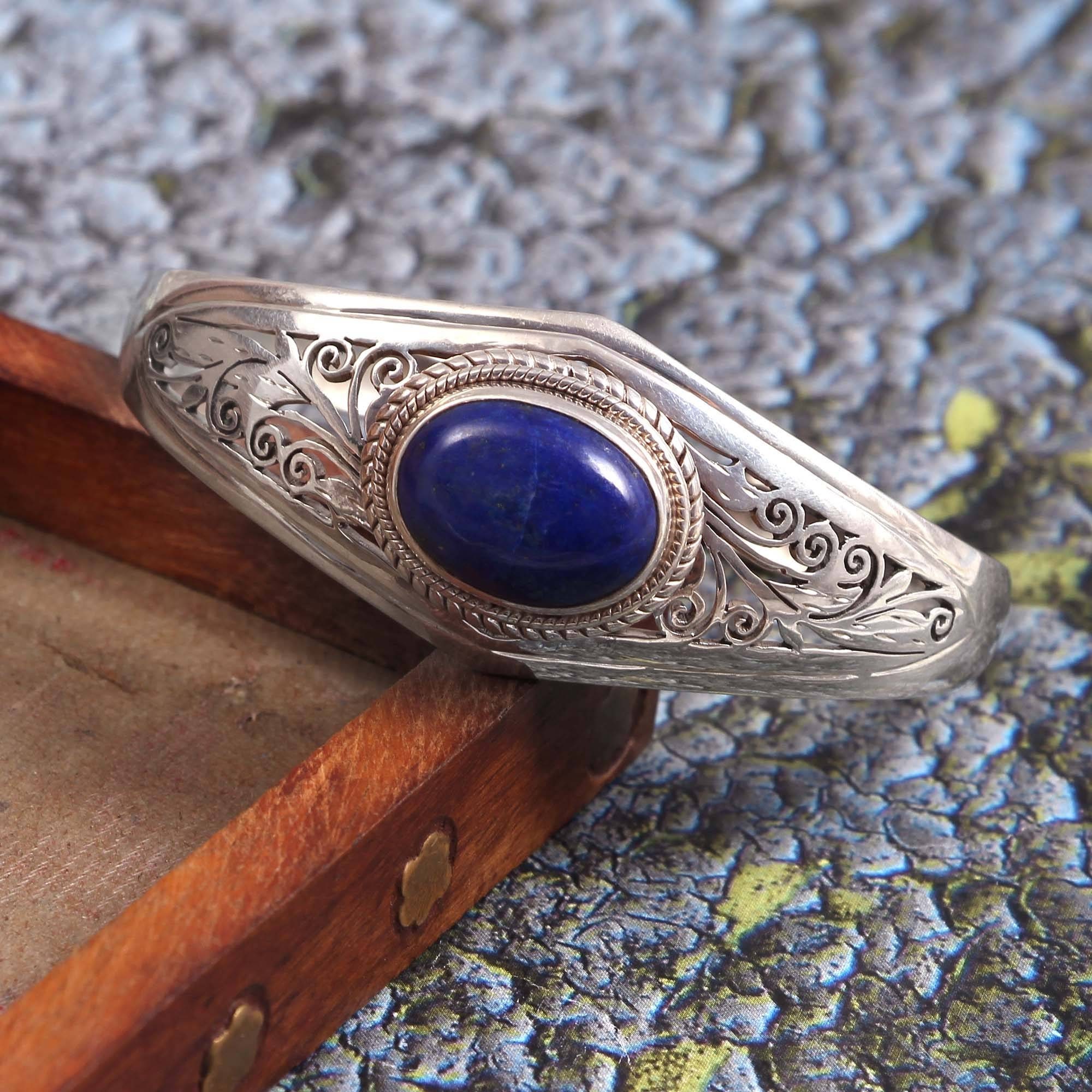 Nepali Handmade Lapis Lazuli Bangle/real Stone Handmade Bangle/gemstone ...