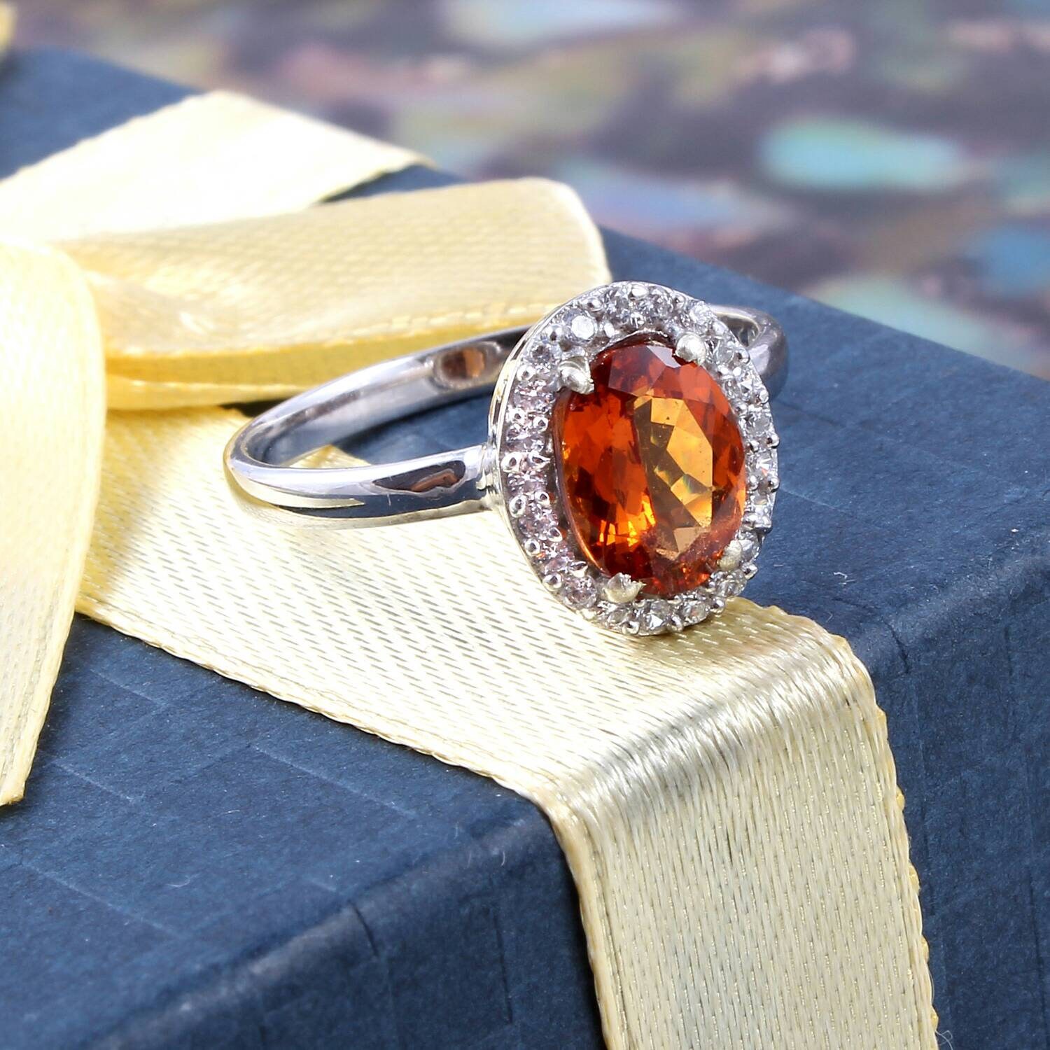 Rear Orange Garnet Ring for Girls gemstone Ring-925 Sterling - Etsy