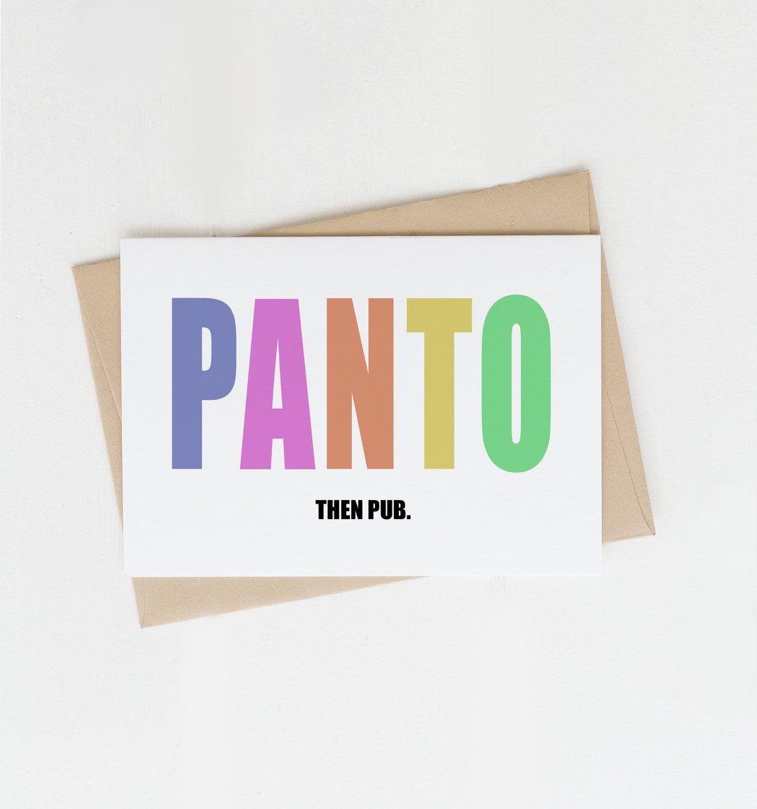 Panto Then Pub Pantomime Greeting Card - Etsy