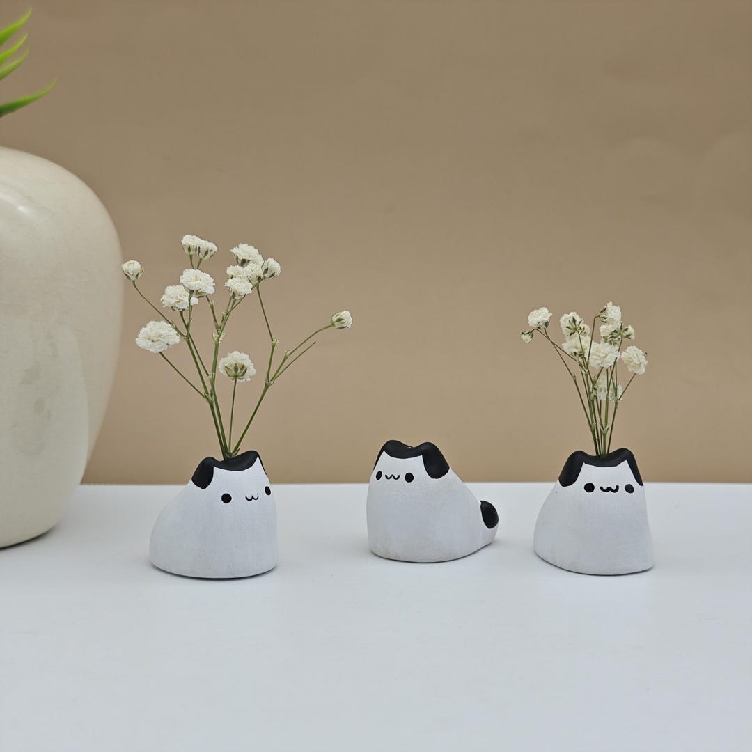 Flower Vase Cat-miniature Cat Vase for Flowers-cat Vases-tiny Miniature ...