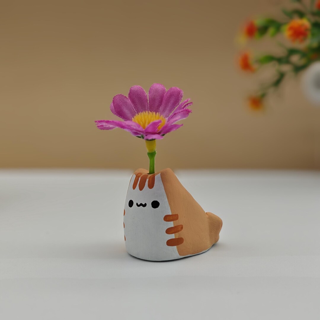 Cat Mini Bud Vase-miniature Cat Vase for Flowers-tiny Miniature Cat ...