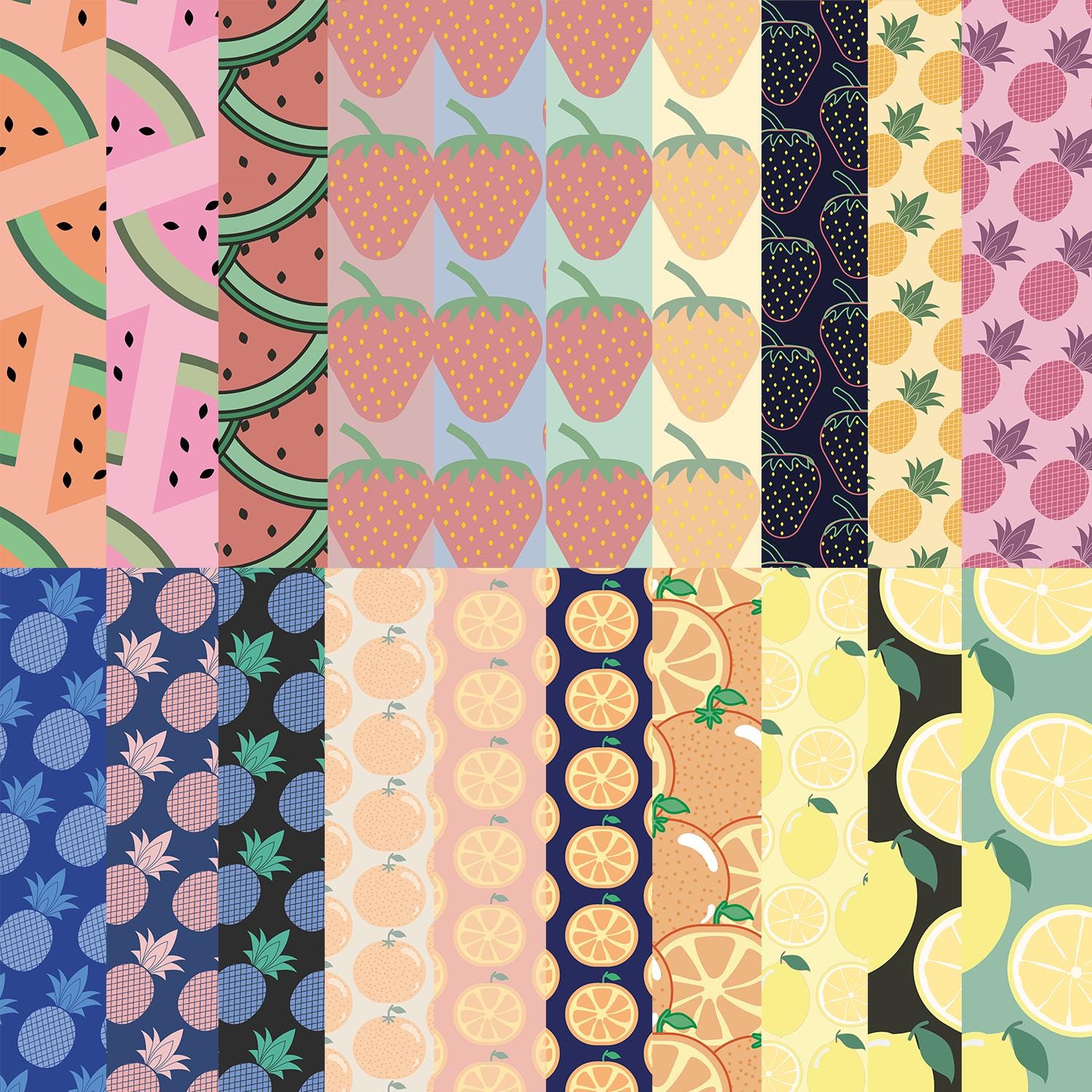 Cute Fruit Pattern Phone Wallpaper Background (30 Set Bundle) | DIGITAL ...
