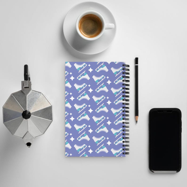 Ice Skating Pattern (pastel Blue) Spiral Notebook - Etsy