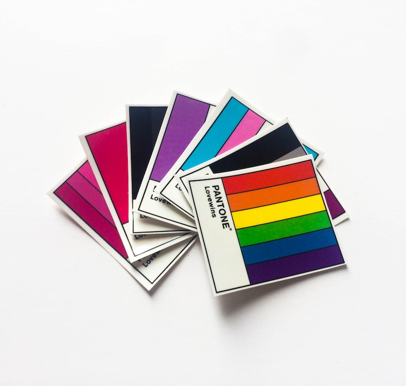 Pride Sticker Pack Rainbow LGBT Stickers Pantone | Etsy