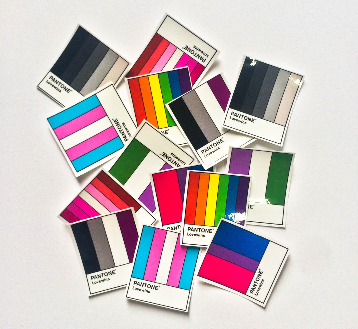Pride Sticker Pack Rainbow LGBT Stickers Pantone | Etsy