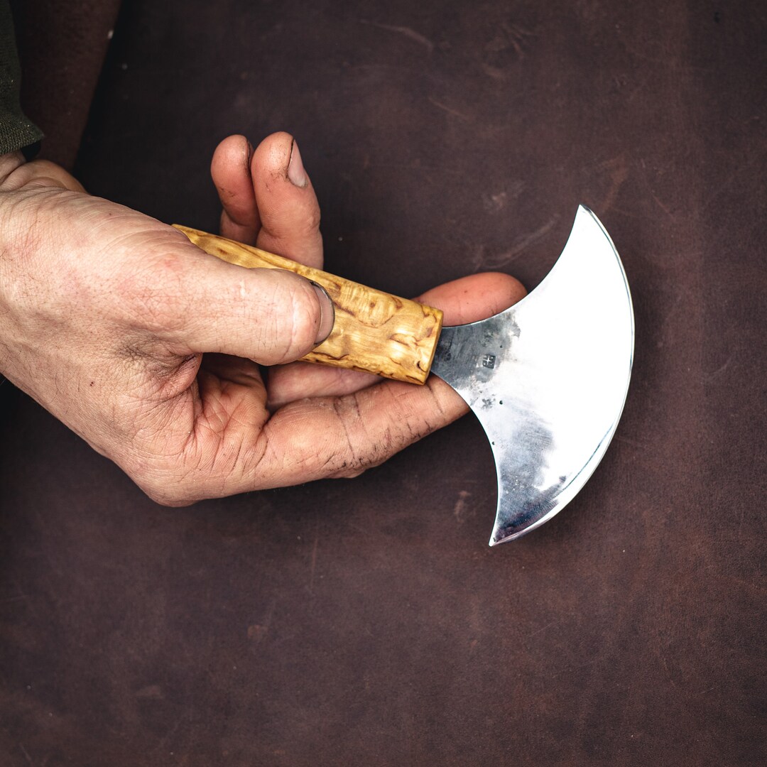 Half Moon Knife.cutting Leather Tool.round Knife. Leathercraft Work. - Etsy