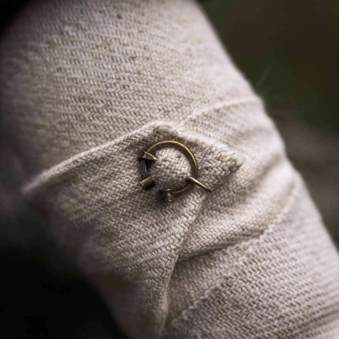 Pair of Miniature Penannular Brass Brooches With Cilindrical Terminals ...