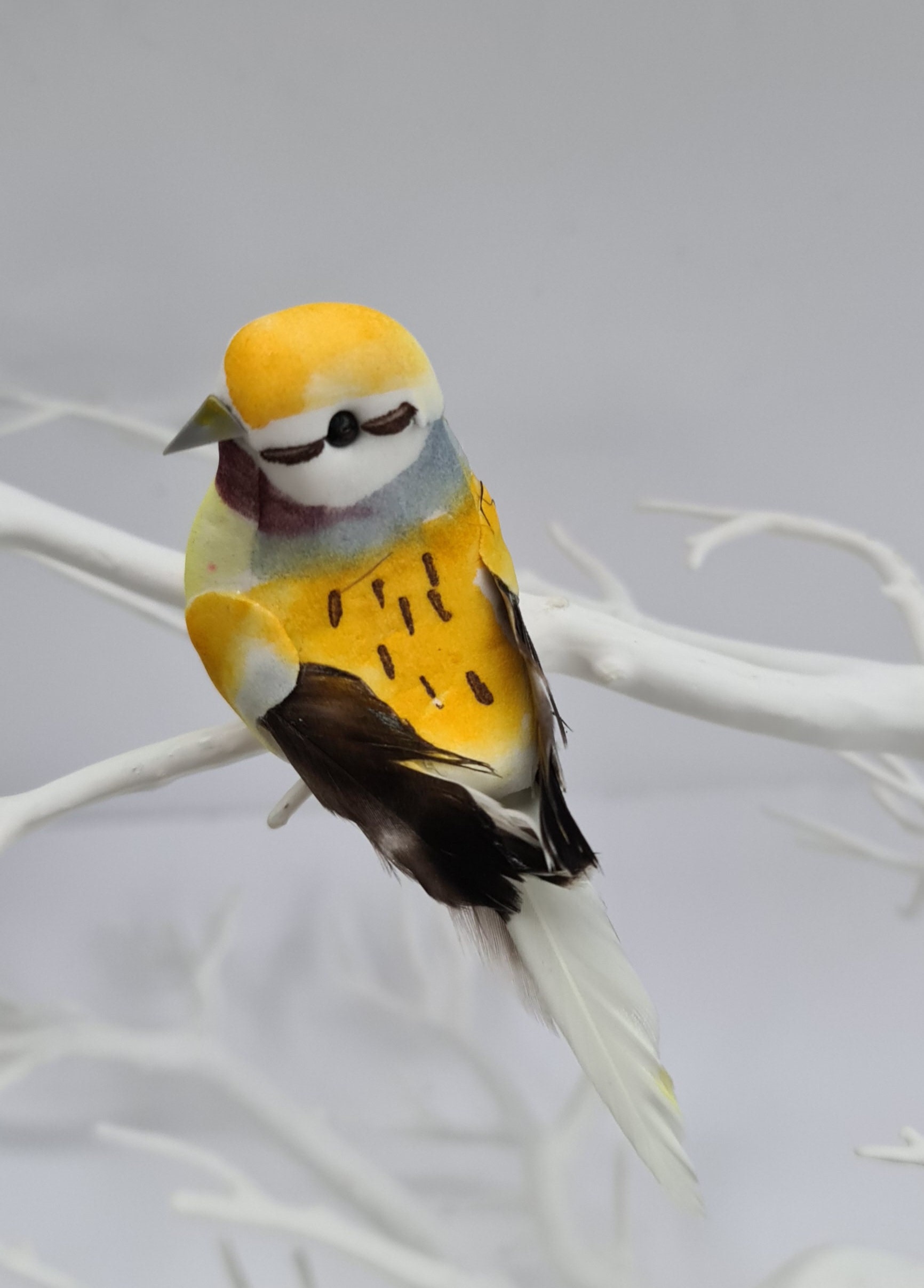 3 Artificial Woodland Natural Feathered Garden Foam Birds - Etsy