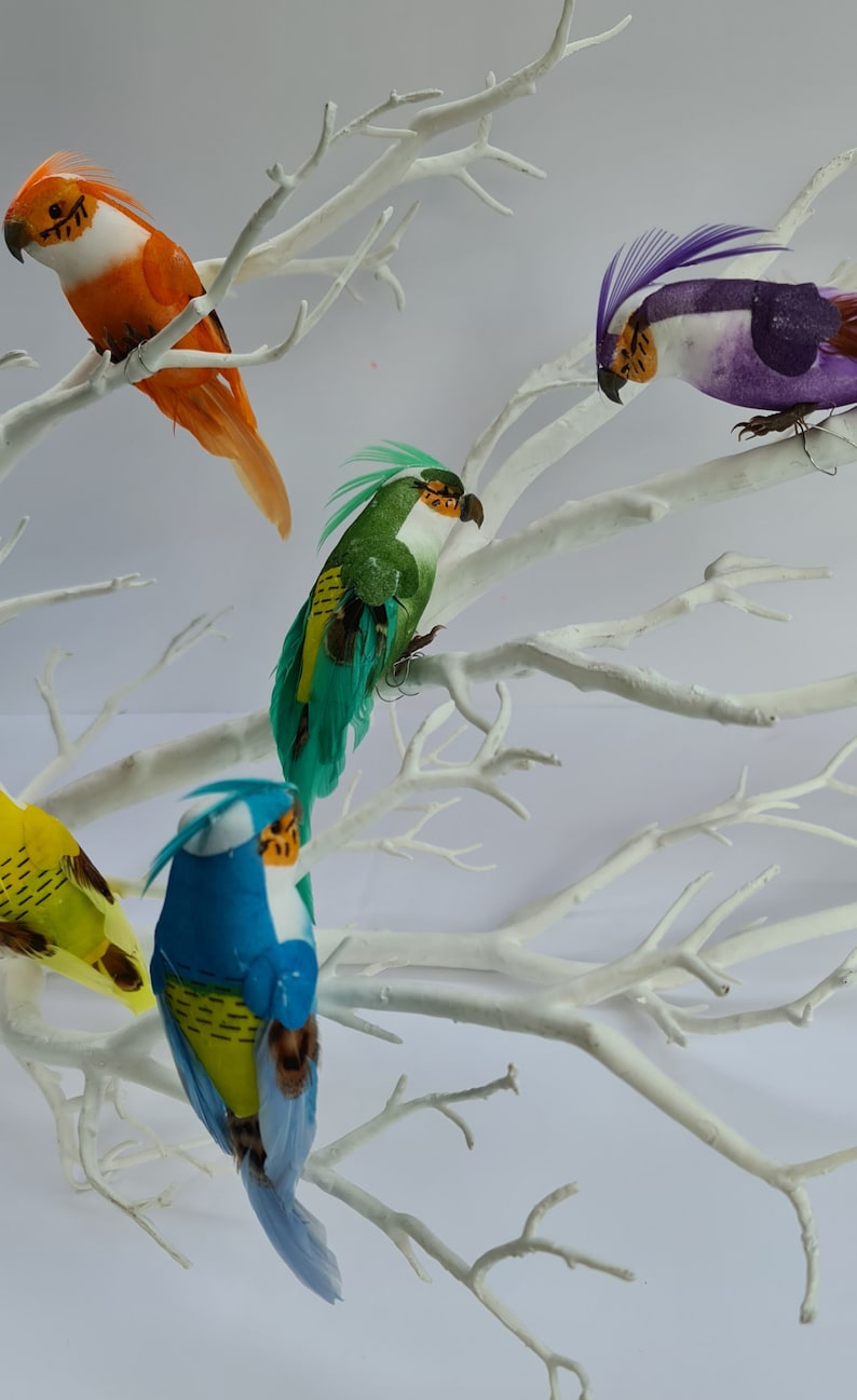 6 Rainbow Artificial Foam Feather Tropical Parrot Craft Birds - Etsy