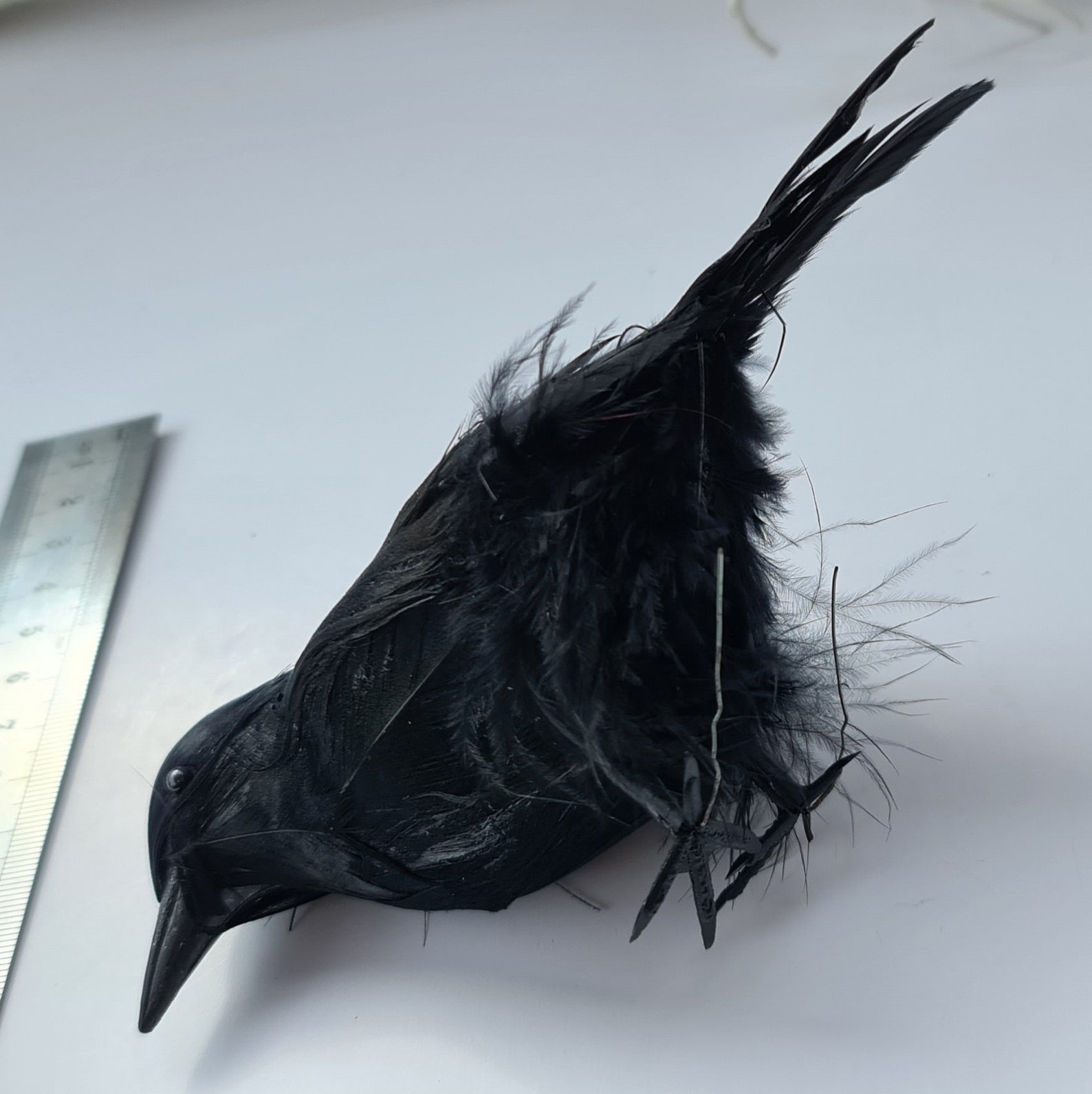 Pair of Artificial Feather Black Crows Ravens Fake Birds | Etsy