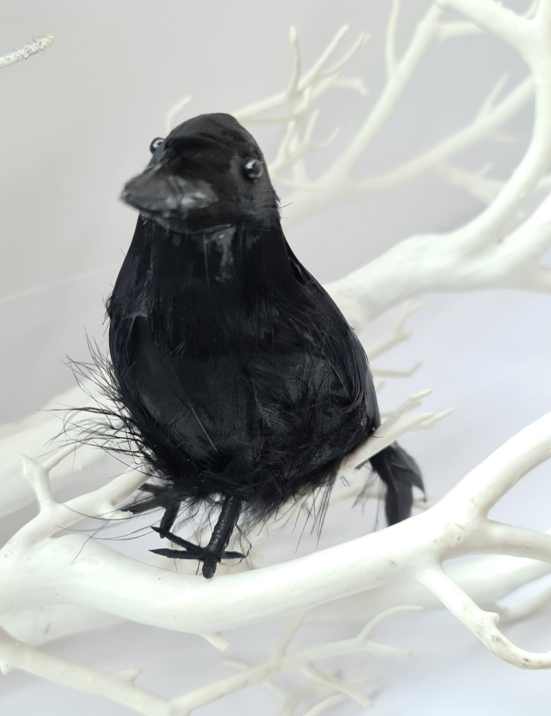 Pair of Artificial Feather Black Crows Ravens Fake Birds | Etsy