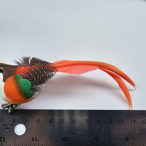 6 Small Artificial Rainbow Fake Streamer Tail Feathered Foam Clip on ...