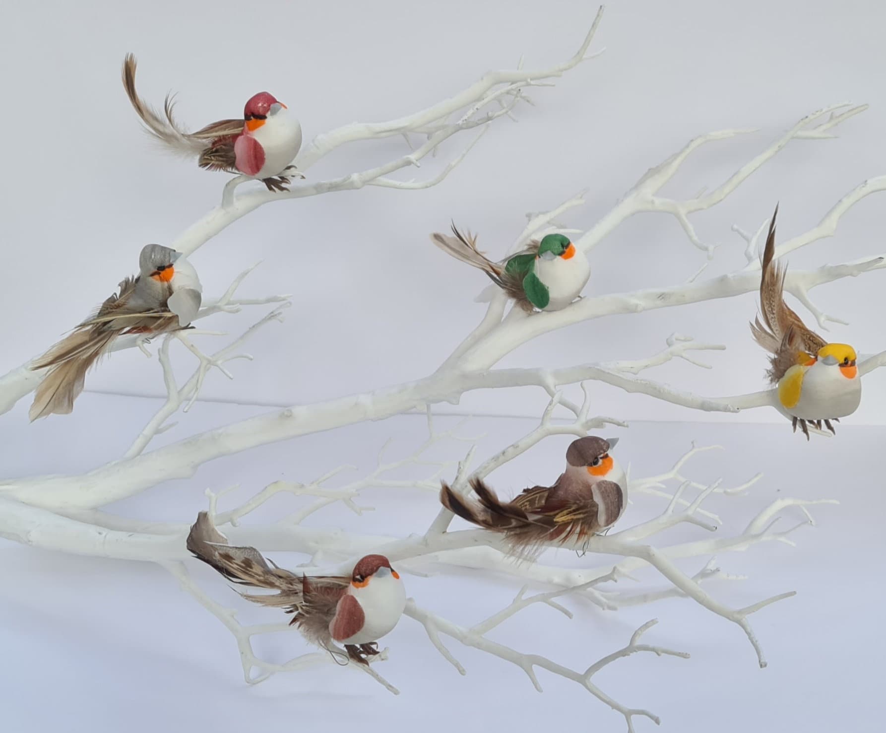 6 Artificial Woodland Natural Feathered Garden Foam Birds - Etsy