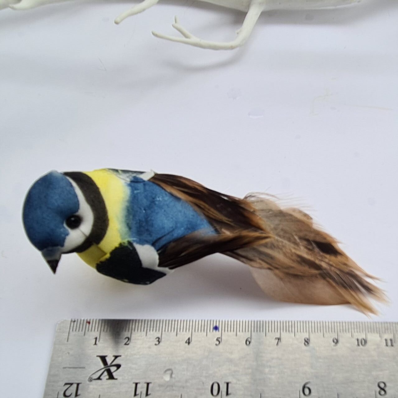 3 Artificial Blue Tit Feather Garden Fake Clip Birds Home - Etsy
