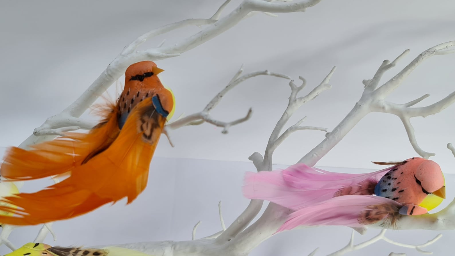 6 Artificial Bright Rainbow Neon Fake Feathered Foam Birds - Etsy