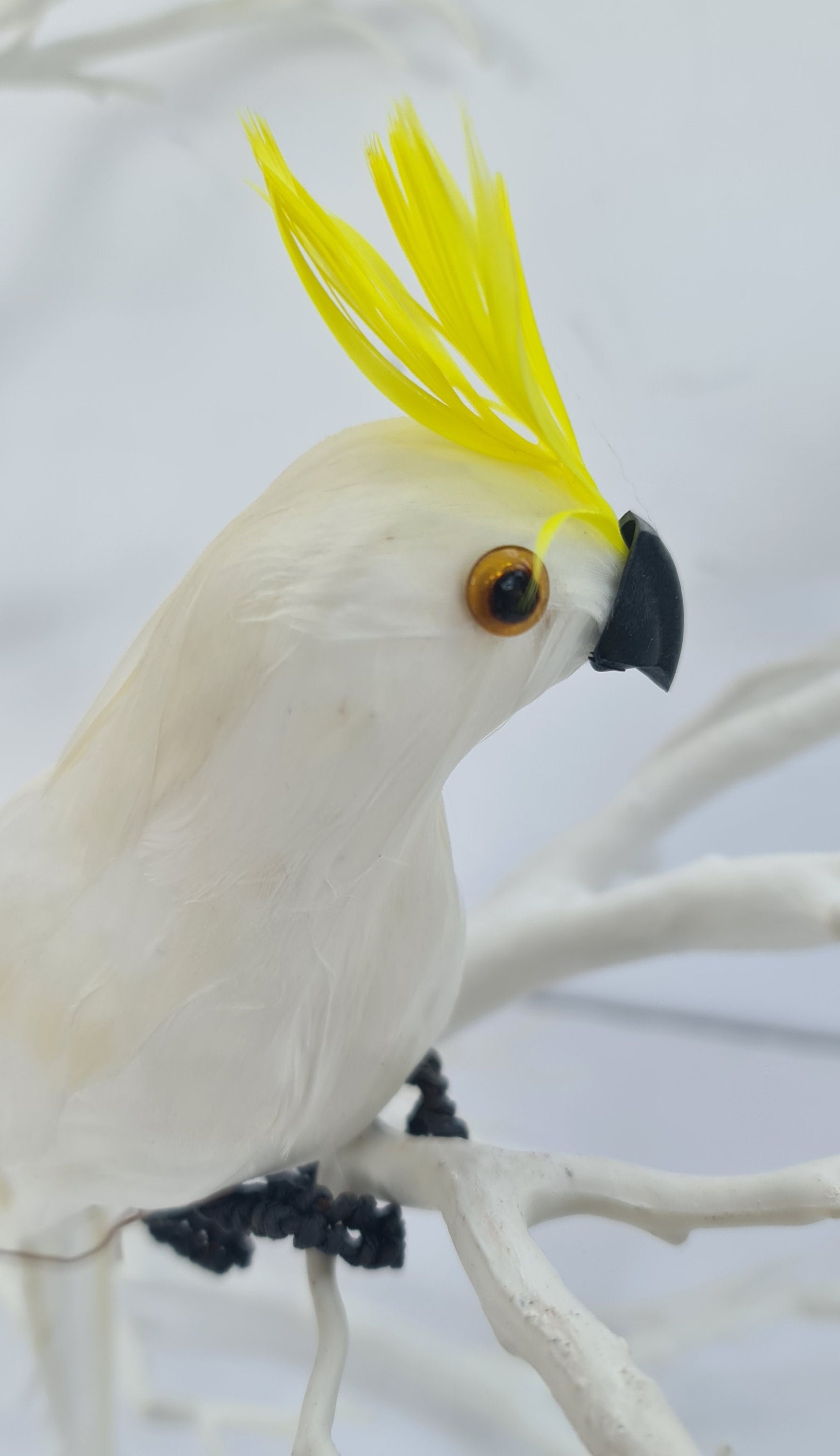 2 Large Artificial White Parrots Cockatoo Cockatiel Feathered - Etsy